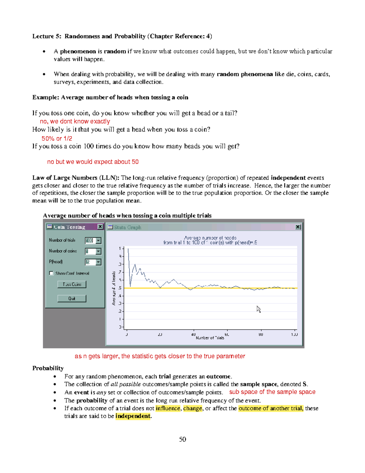 Lecture 5 stat - Lecture 5: Randomness and Probability (Chapter Reference: 4) A phenomenon is ...