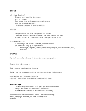 PS305 Lecture 9 /21/20- Professor Barry Burden - Lecture Voter Turnout ...