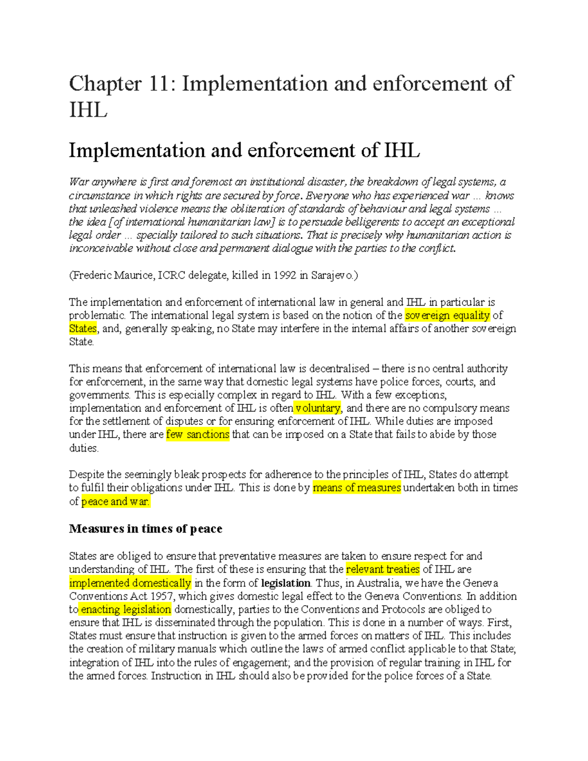 Implementation and enforcement of IHL - Chapter 11: Implementation and ...