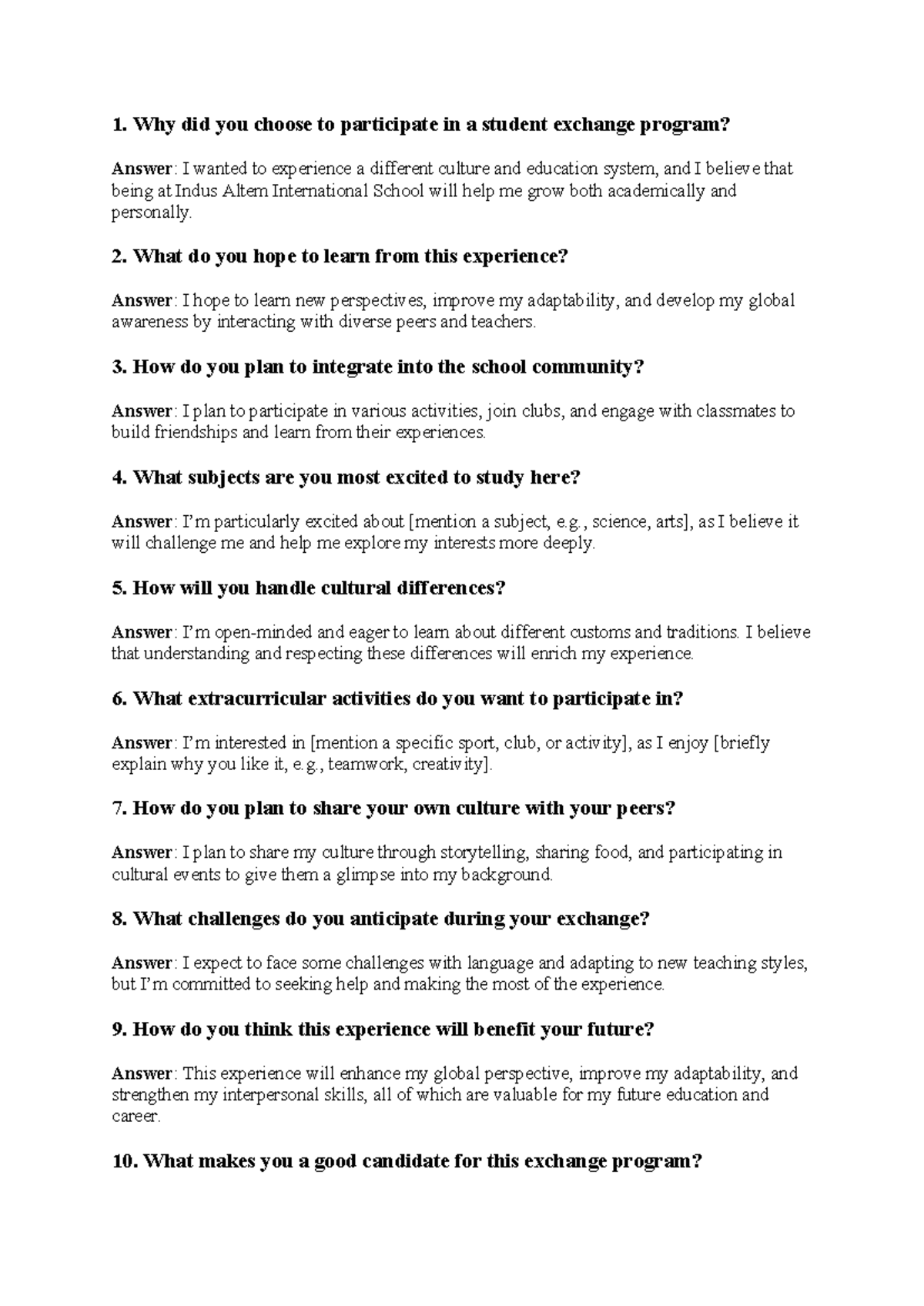 Ujjy - fcgbv ghfgb - 1. Why did you choose to participate in a student ...