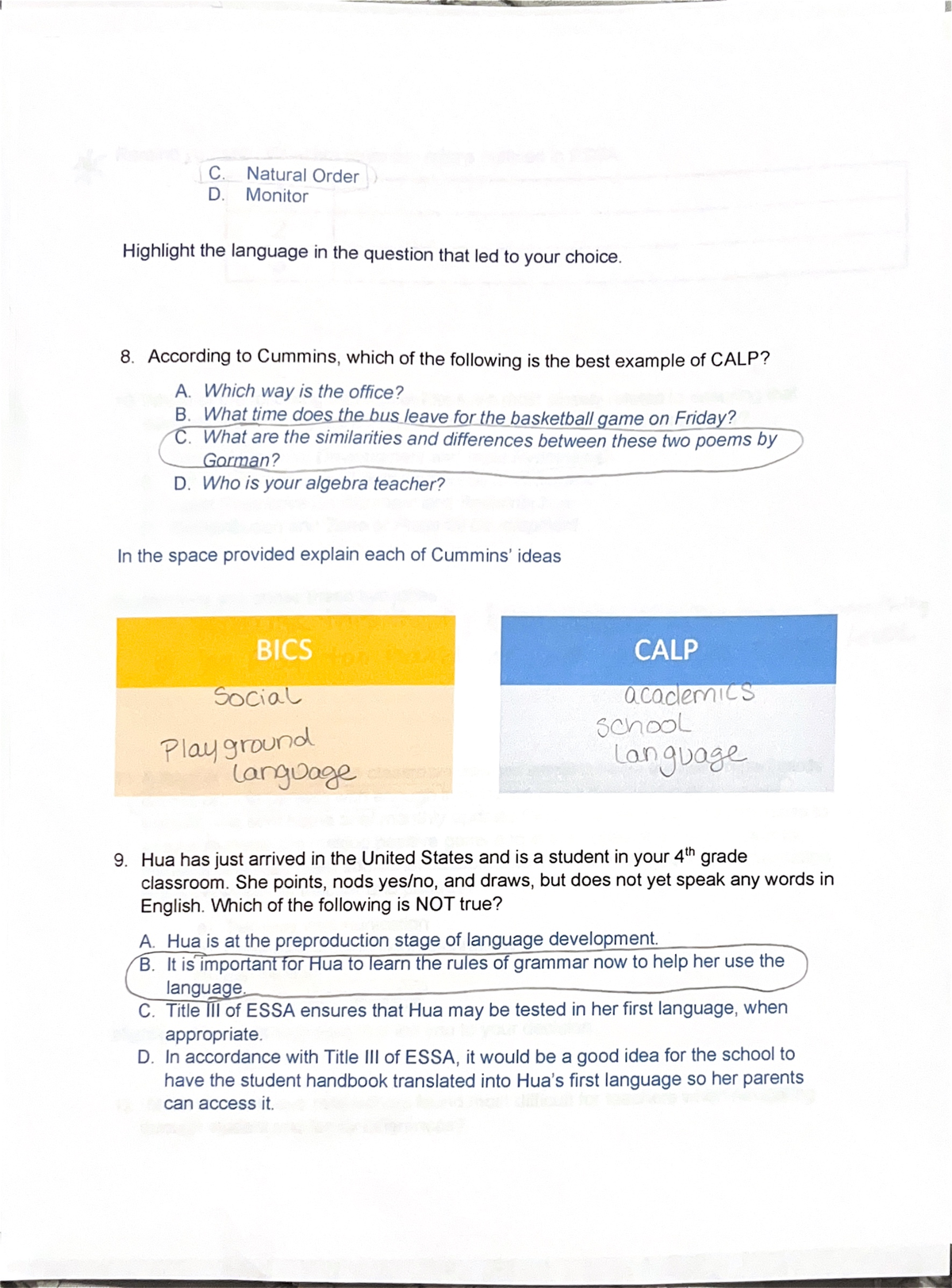 Attachment 6 - unit 6 and unit 7 Study guide - C. Natural Order D ...