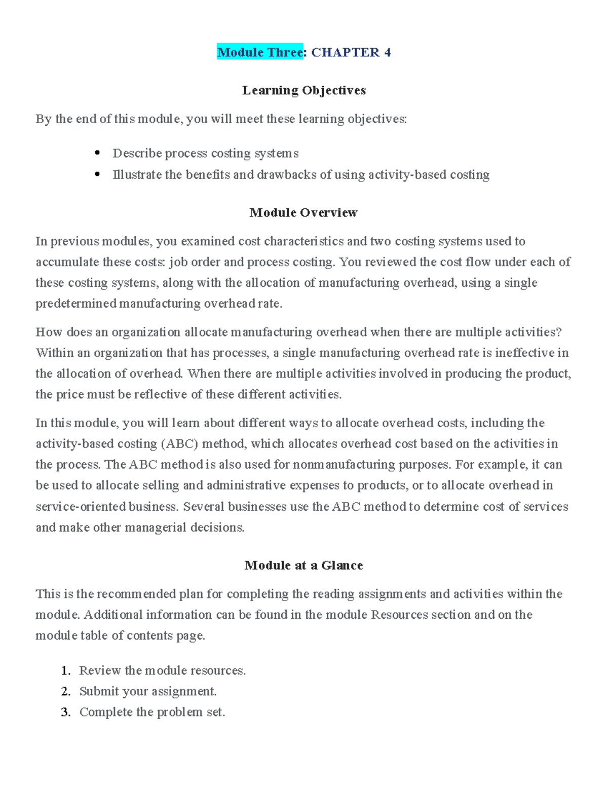 MOD 3 Notes - NONE TO GIVE - Module Three: CHAPTER 4 Learning ...