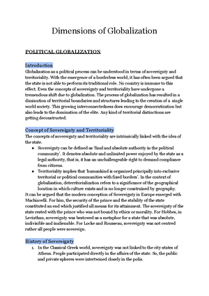 Social Dimension of Globalization - SOCIAL DIMENSIONS OF GLOBALIZATION ...