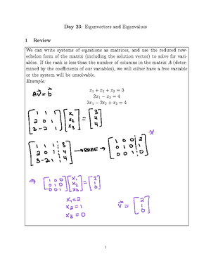 Day 22 - Systems of Equations with Matrices and Vectors - Day 22 ...