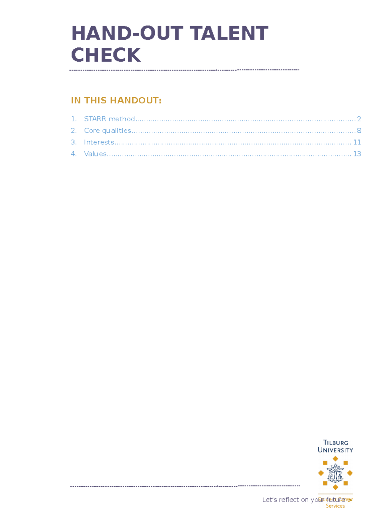 Hand out Talent Check PS for IBA 21-22 - HAND-OUT TALENT CHECK IN THIS ...