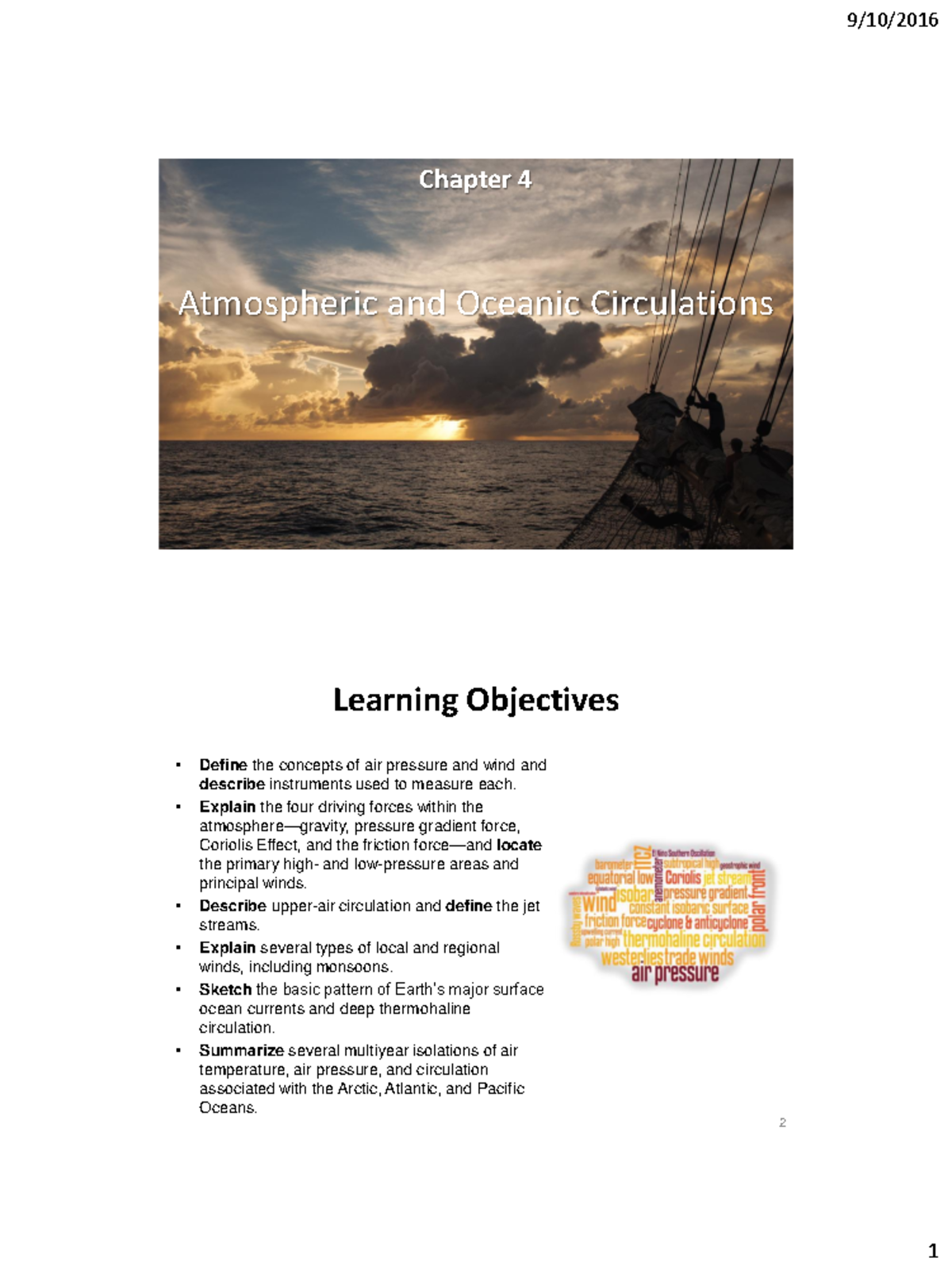 Chapter 4 Atmospheric Oceanic Circulations - Atmospheric and Oceanic ...