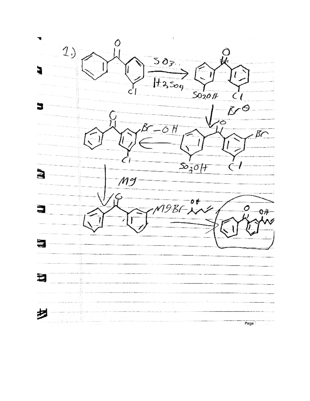 Synthesis Orgo - CHM3120 - O 1.) 503 dale Of 1) H3,504 CI S0201H CI BS ...