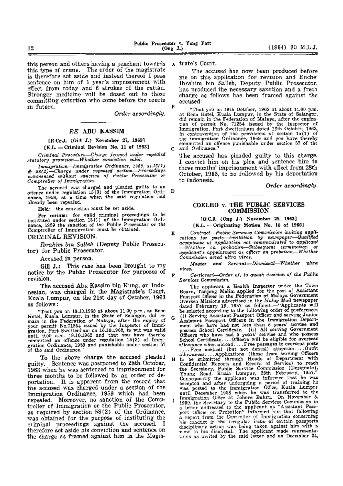 Coelho v THE Public Services Commission - Malaysian Business Law - Studocu