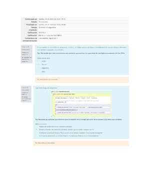 POO examen semana 6 - Programación orientada a objetos 1. Mis cursos 2. Programación orientada a ...