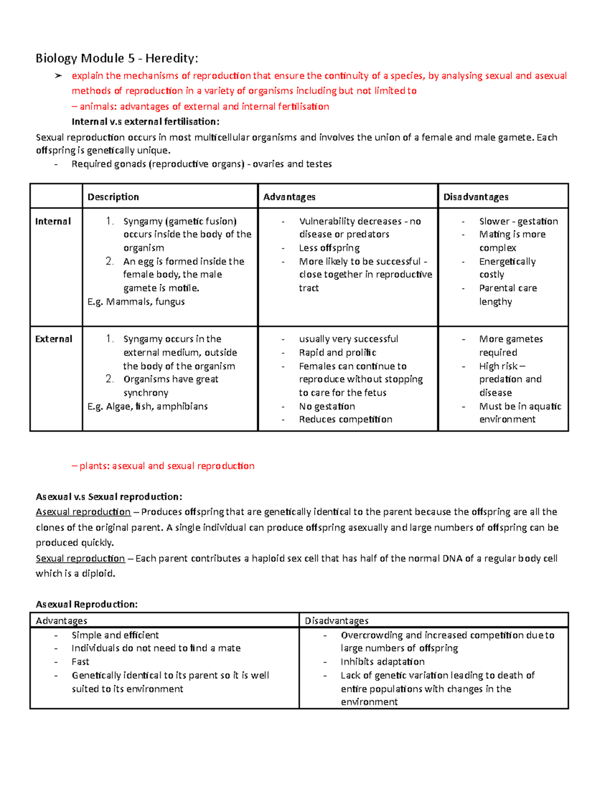 Biology Module 5 Notes - Biology Module 5 - Heredity: explain the ...