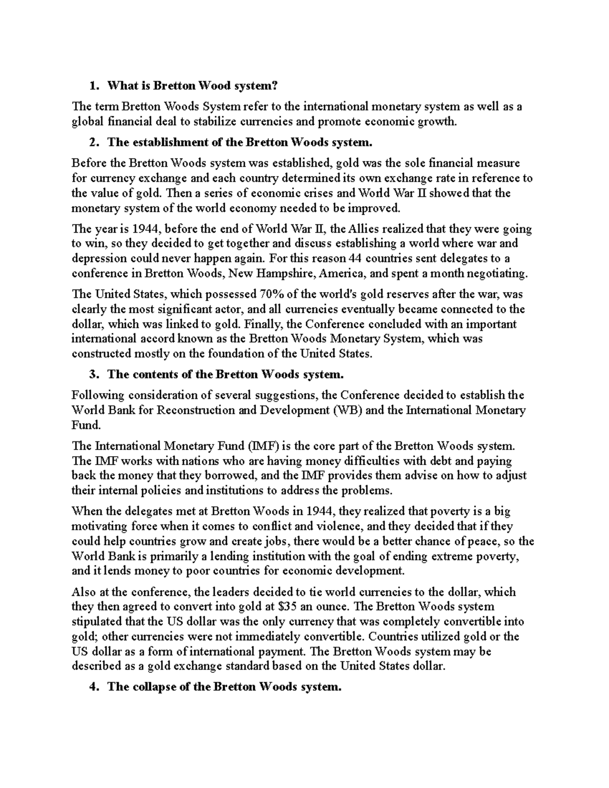 Bretton-Wood-system - dfsa - What is Bretton Wood system? The term ...
