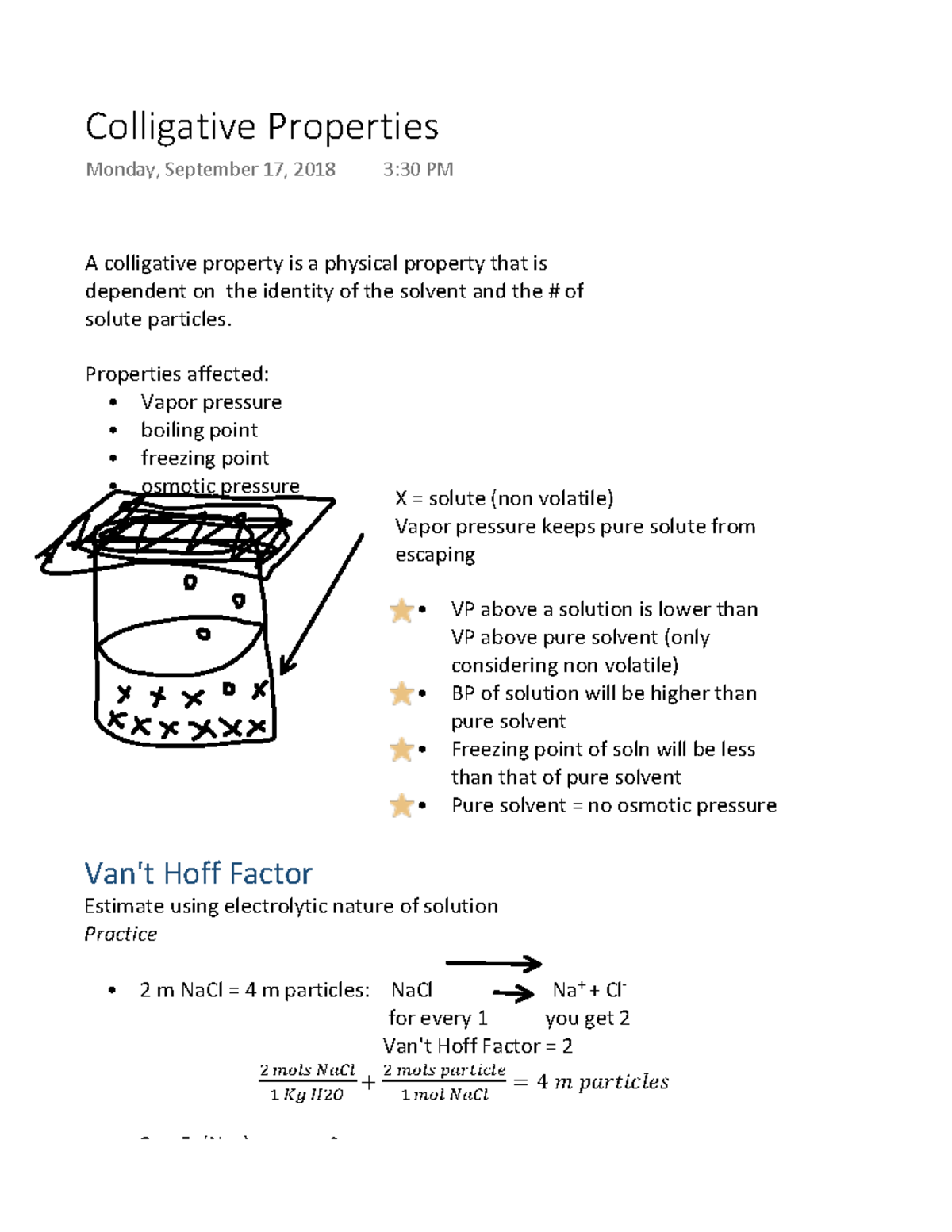 colligative properties lecture notes