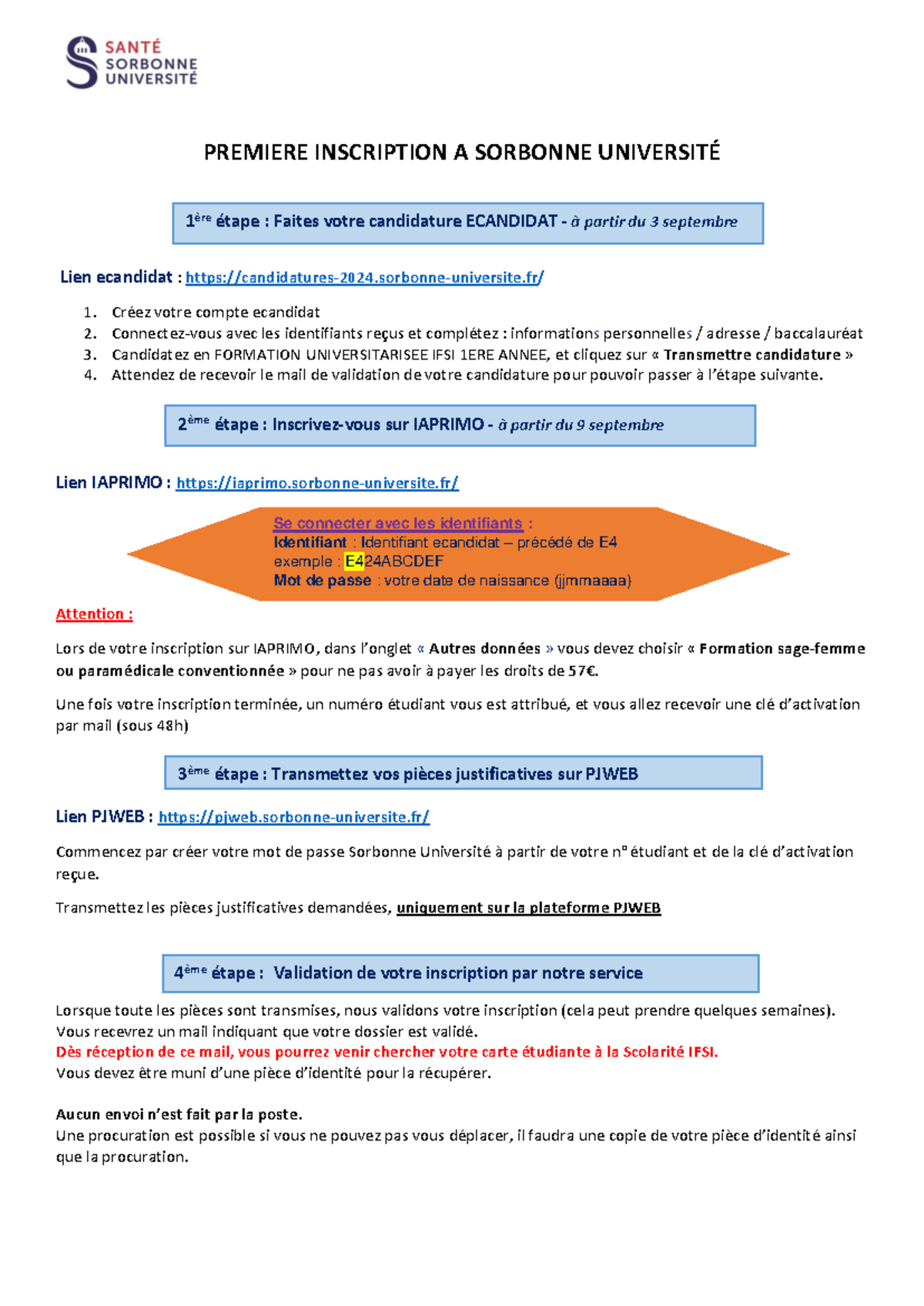 Guide Premiere Inscription - PREMIERE INSCRIPTION A SORBONNE UNIVERSITÉ ...