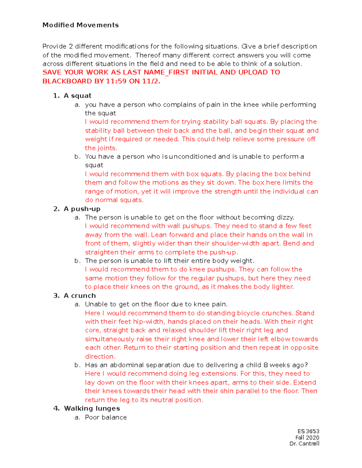 Patel B Modified movements - Modified Movements Provide 2 different ...