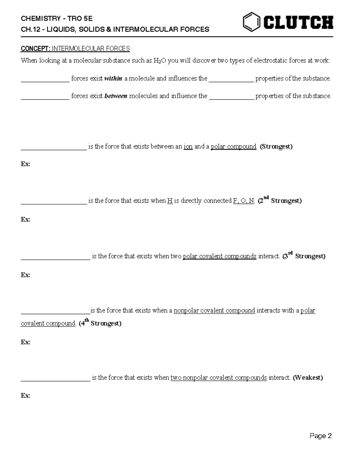 Clutch Chem Chapter 12 - Practice questions on intermolecular forces ...