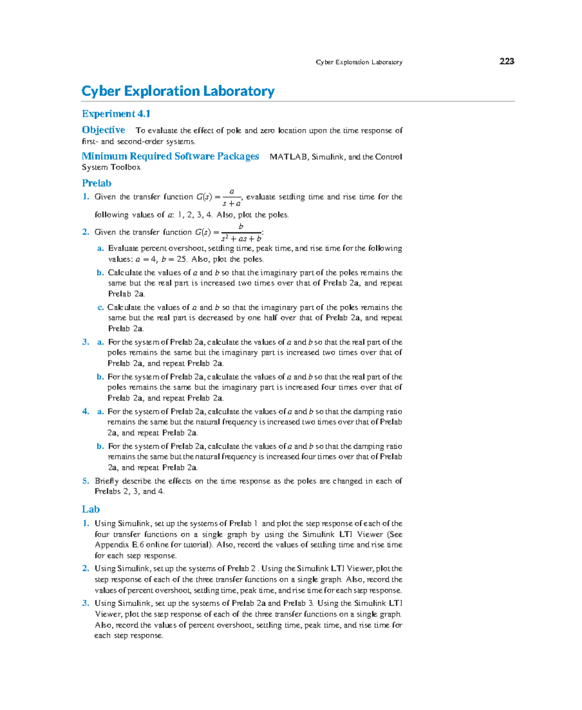 Control Systems Engineering - Cyber Exploration Laboratory Experiment 4 ...