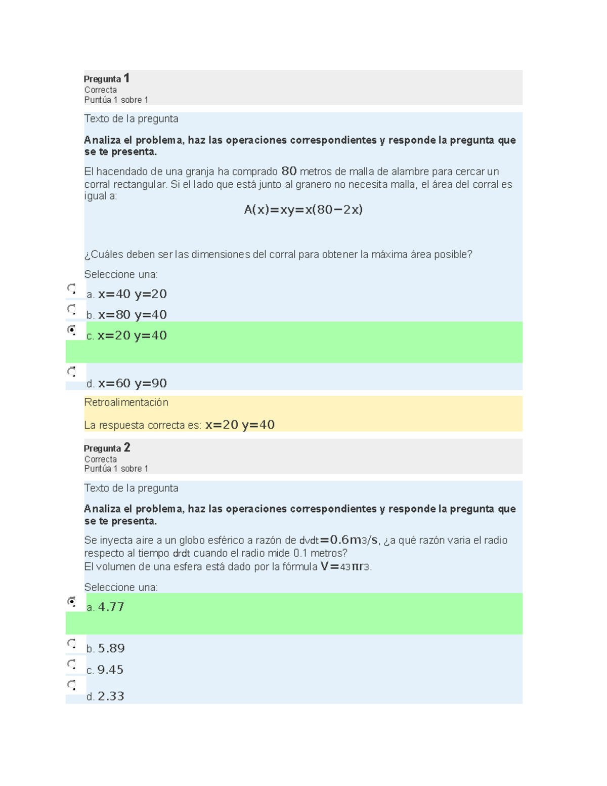 Problemas De Aplicacion Pregunta 1 Correcta Punt a 1 Sobre 1 Texto De