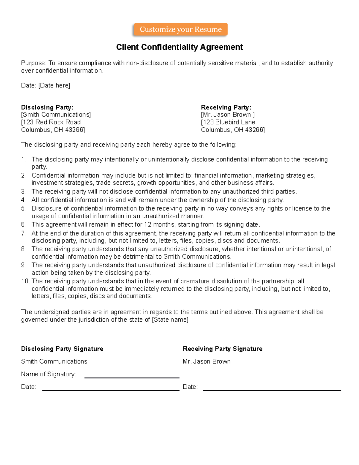 Client-Confidentiality-Agreement - Client Confidentiality Agreement ...