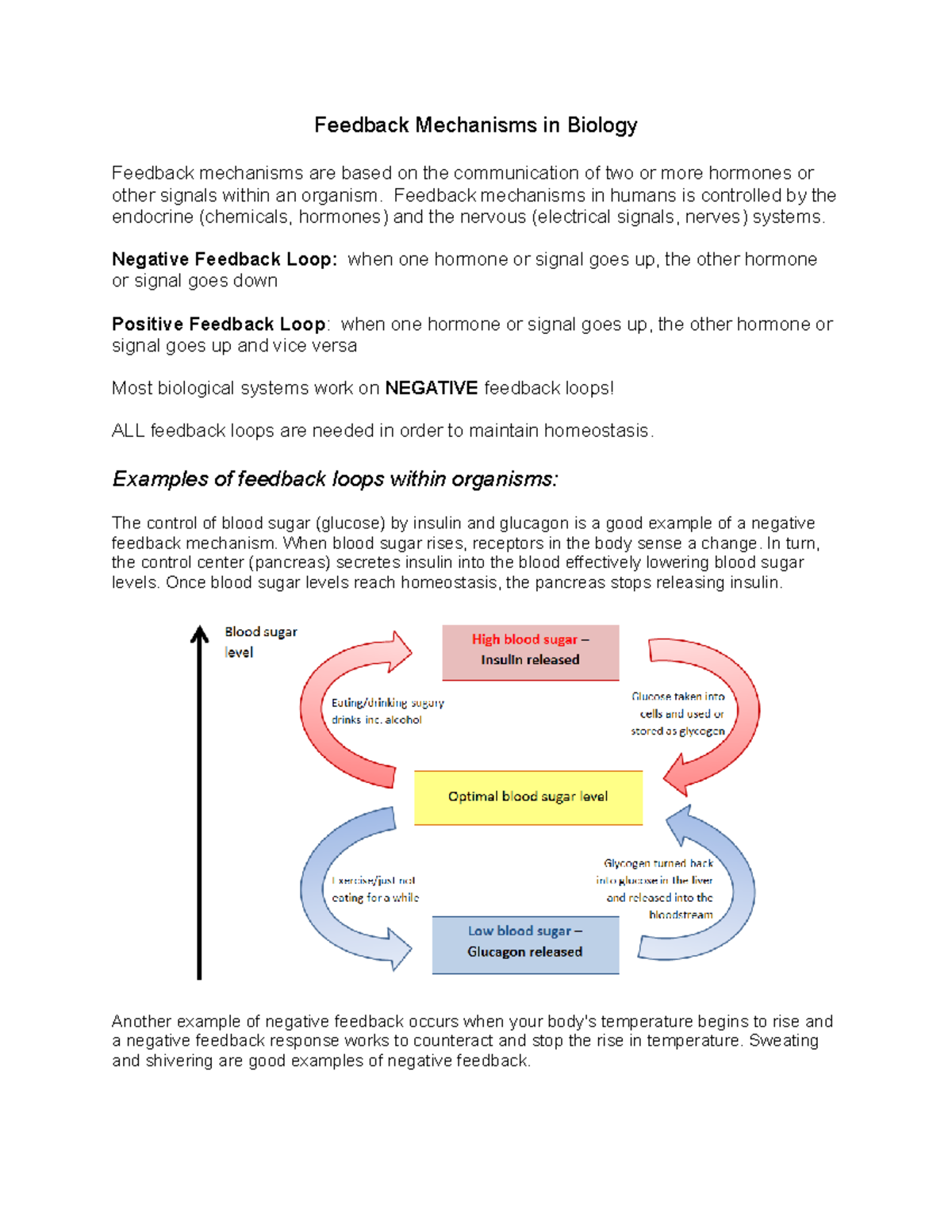 Feedback Mechanisms in Biology - Feedback Mechanisms in Biology ...