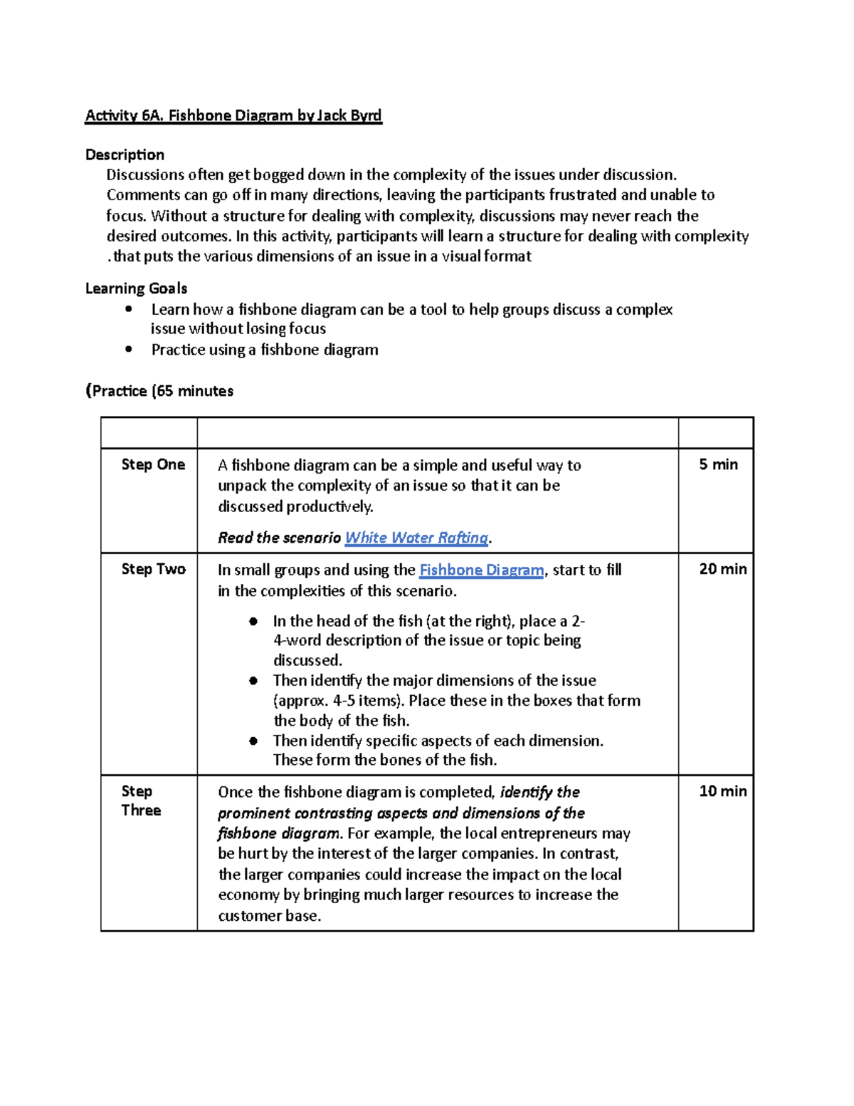 IF Module 5 Activity 6A Fishbone Diagram - Activity 6A. Fishbone ...