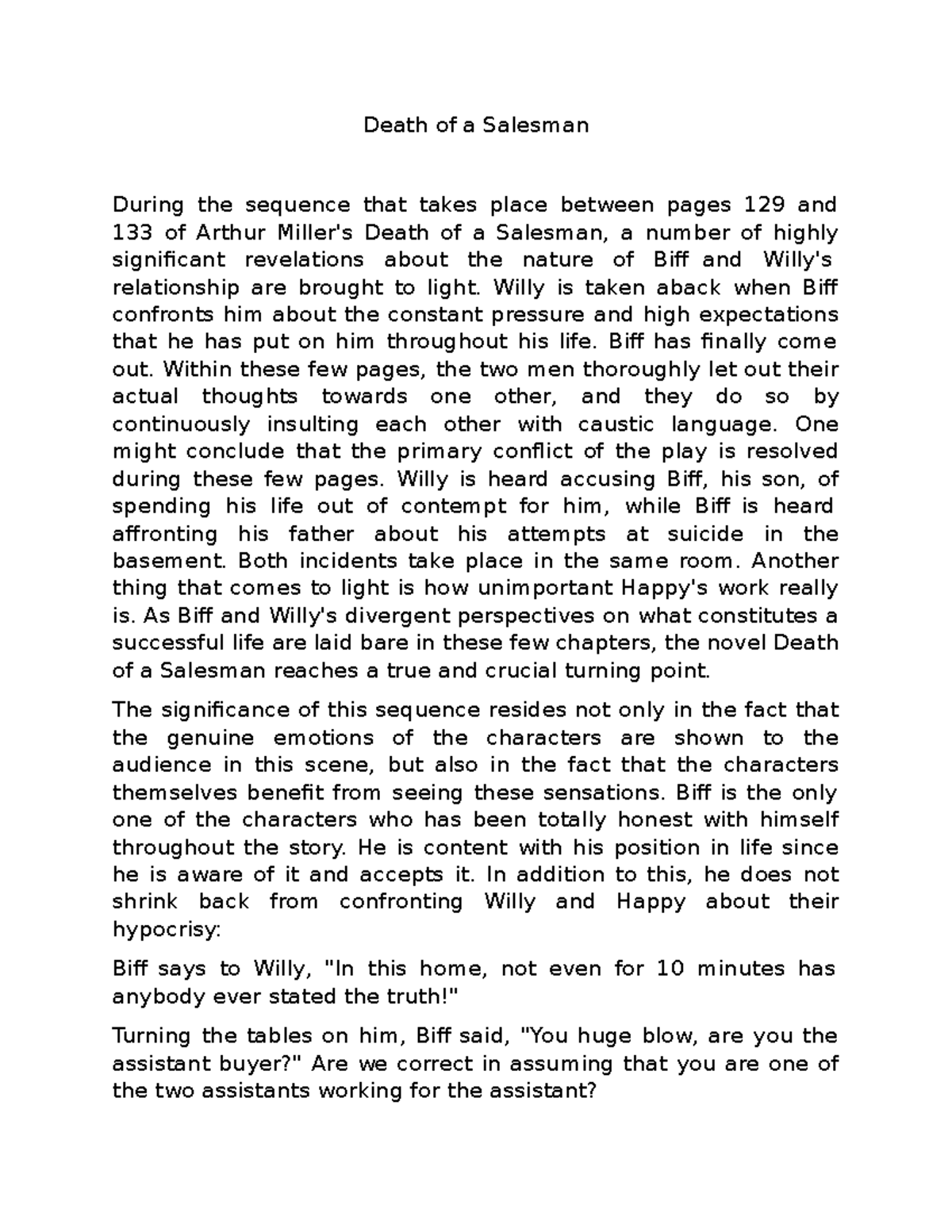 Death of a Salesman - lecture notes - Death of a Salesman During the ...