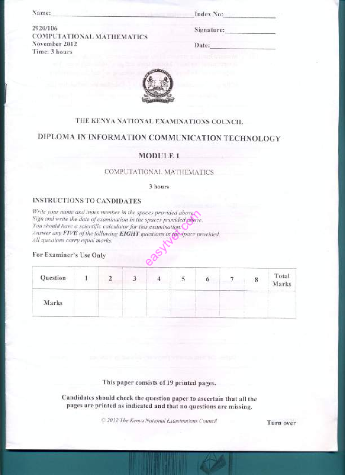 2012 MATH - Revision materials - Diploma in ICT - Studocu