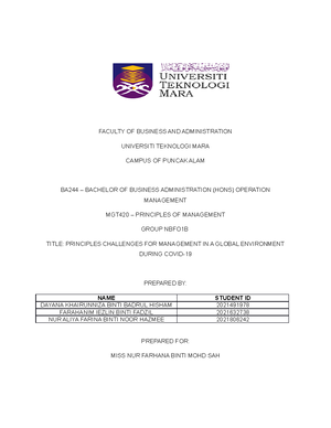 MGT400 individual assignment 2 report on challenges - 1 REPORT ON POS ...