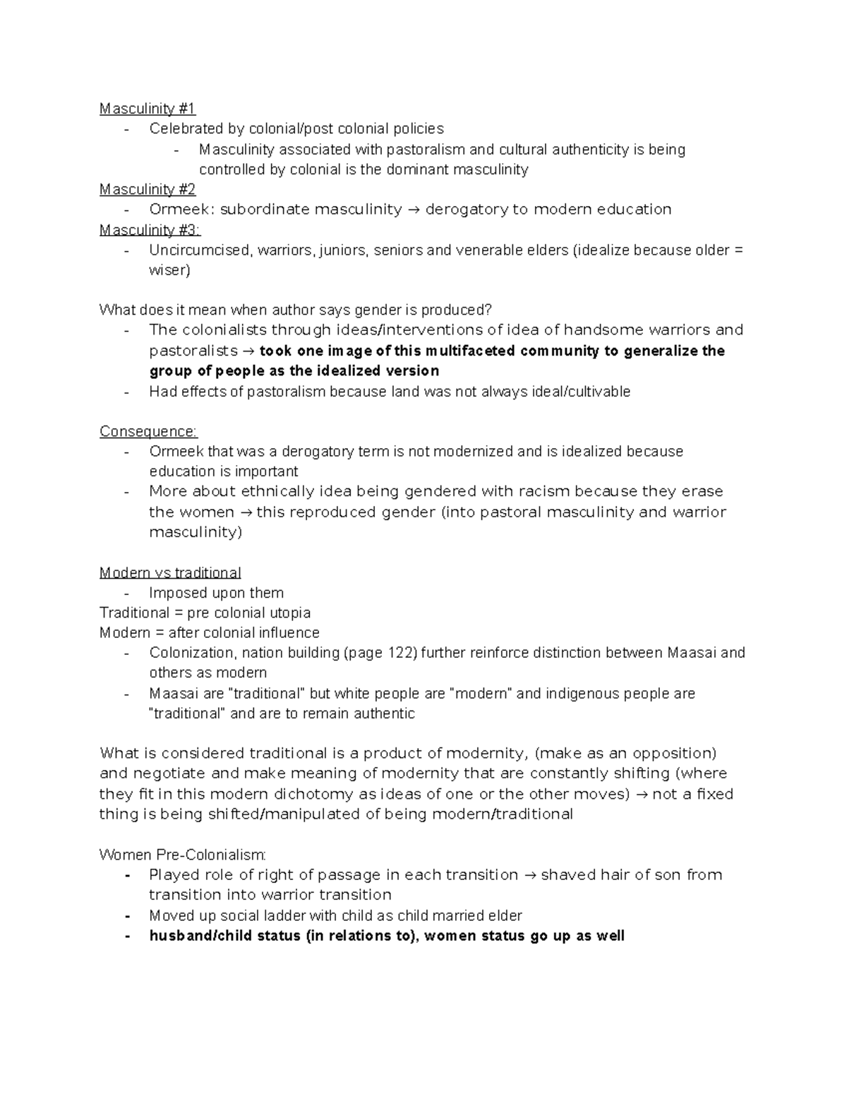 Anthro 3 Week 10 Discussion - Masculinity # - Celebrated by colonial ...