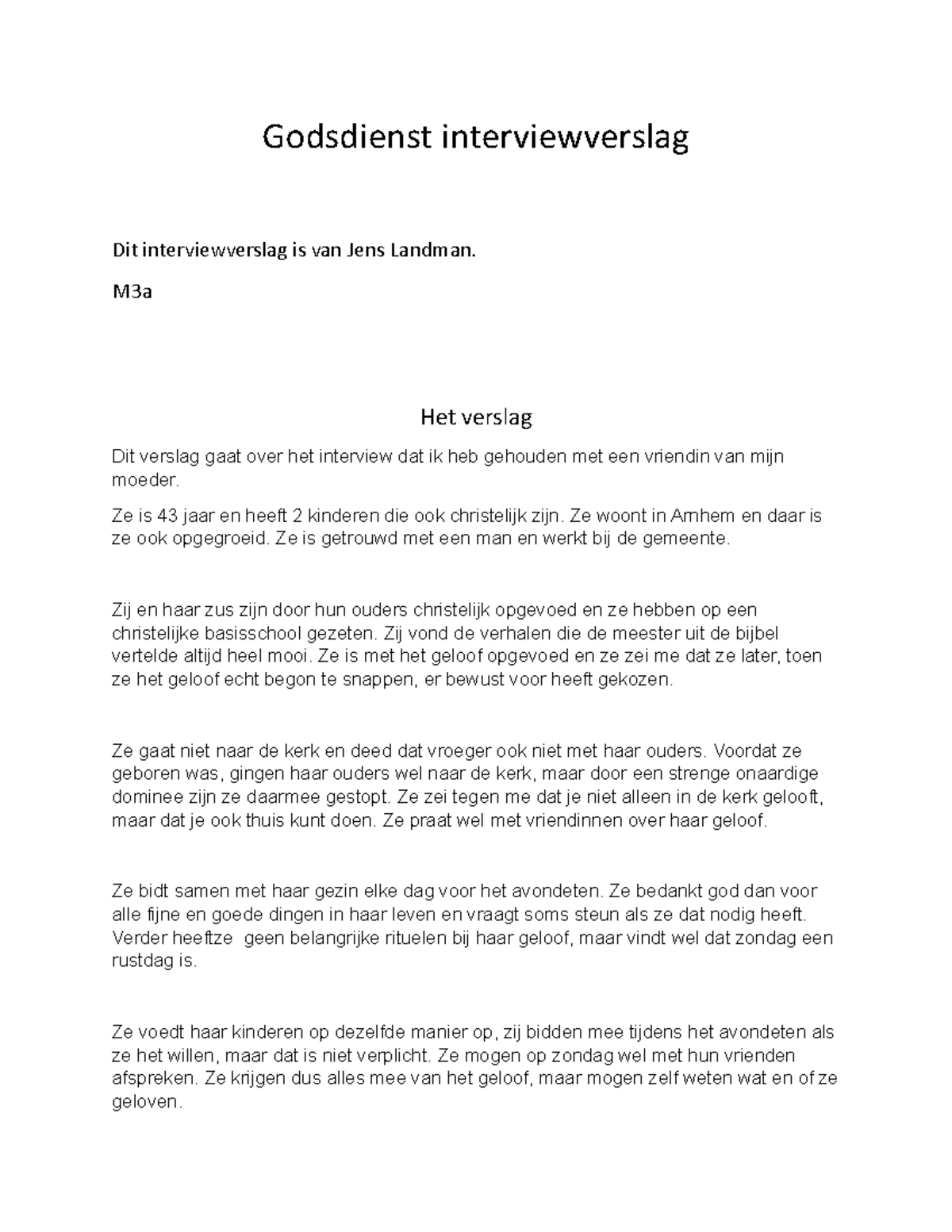 Document 87 - Copy - goed - Godsdienst interviewverslag Dit ...