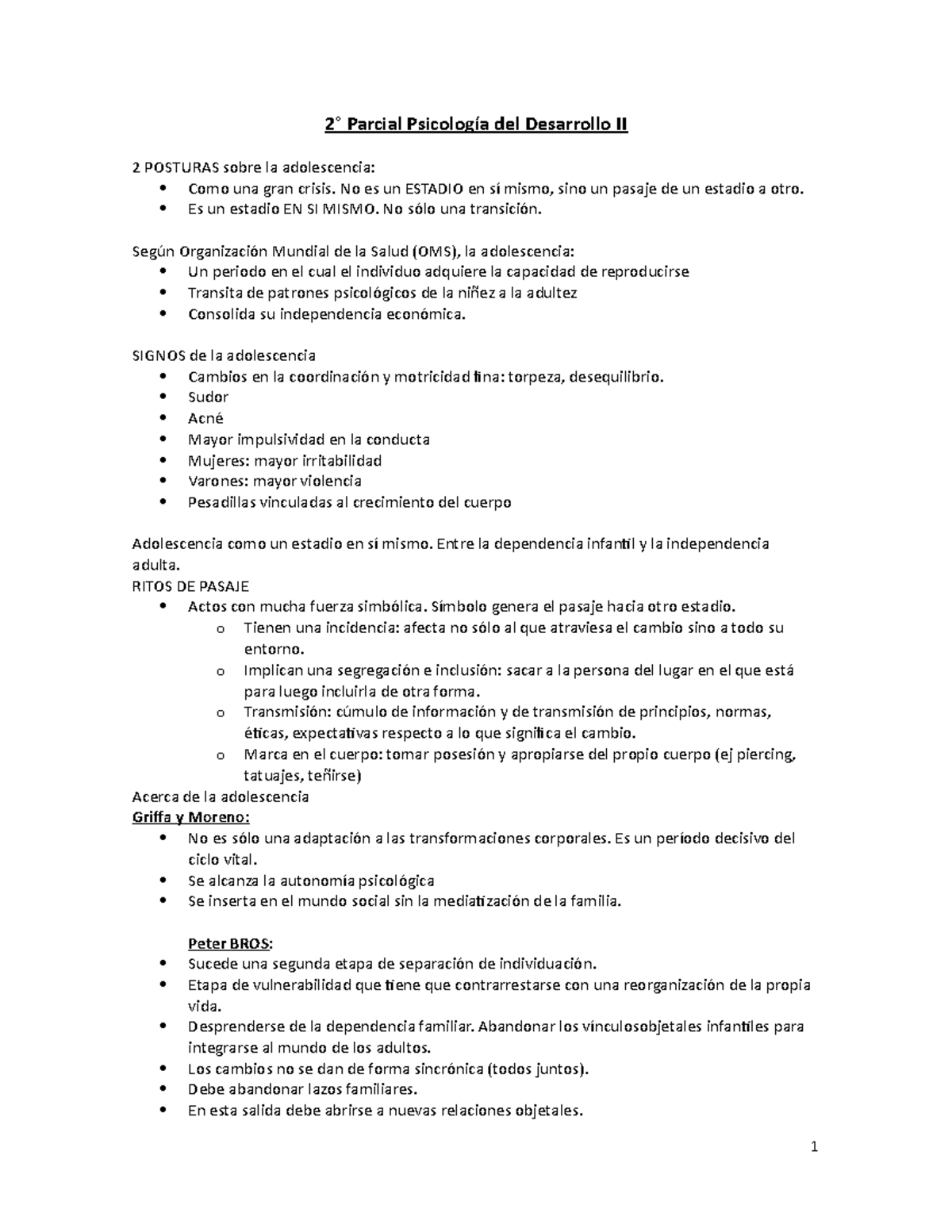 2do Parcial resumen Psicologia del Desarrollo 2 - 2° Parcial Psicología del Desarrollo II 2 ...