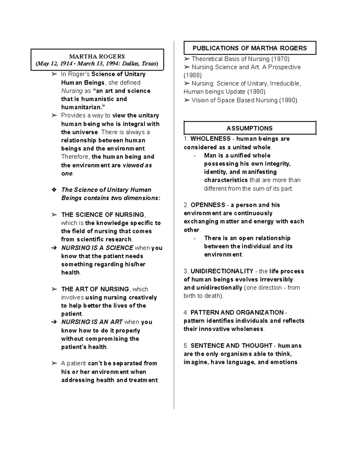 TFN- Midterm - .... - MARTHA ROGERS (May 12, 1914 - March 13, 1994 ...