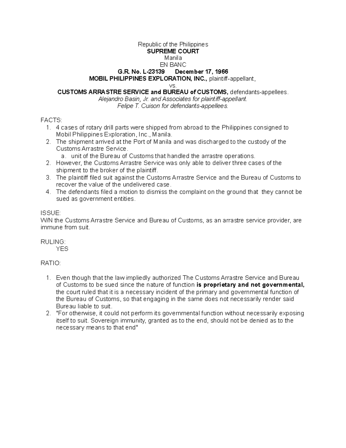 Mobil vs BOC - Republic of the Philippines SUPREME COURT Manila EN BANC ...