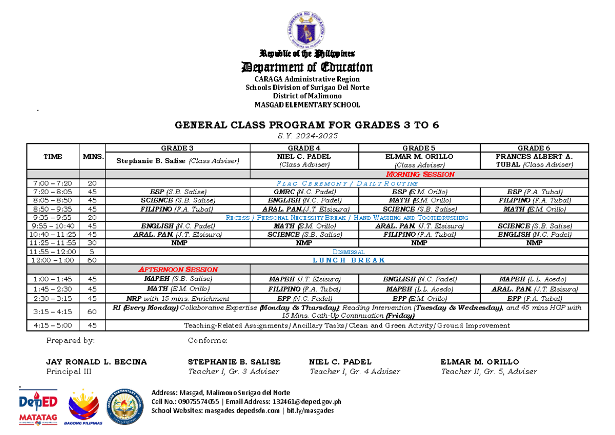 General Class Program 2024 final na kintahay - Republic of the ...