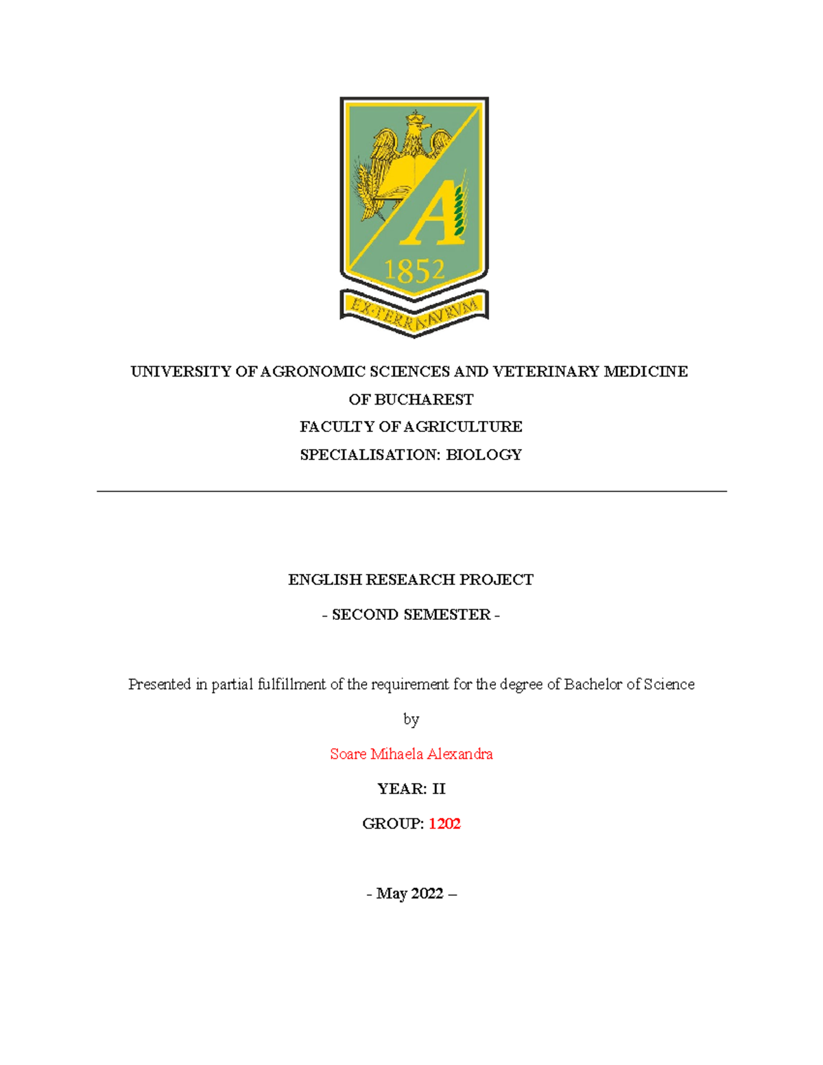 English Research Project Soare Alexandra - UNIVERSITY OF AGRONOMIC ...