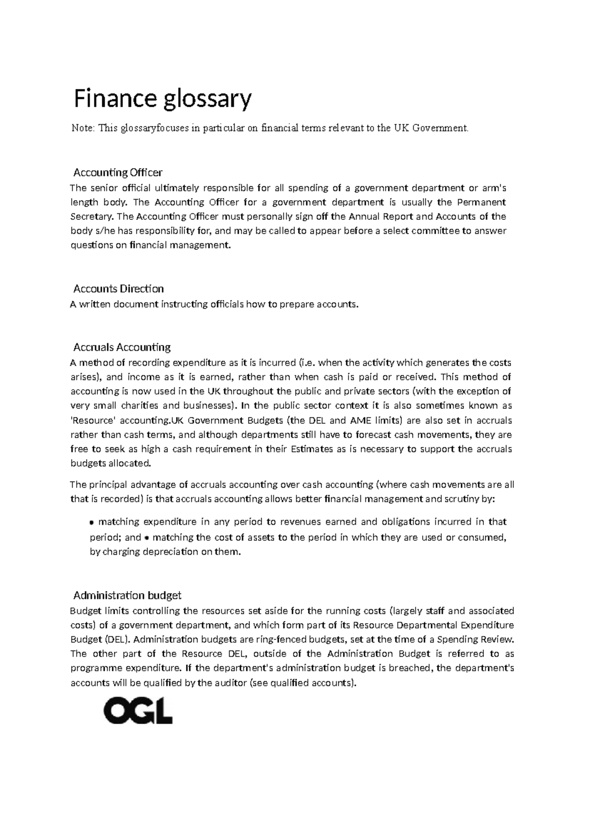 PLAN A Project. (4) - cfghfgjhgj - Finance glossary Note: This glossaryfocuses in particular on ...