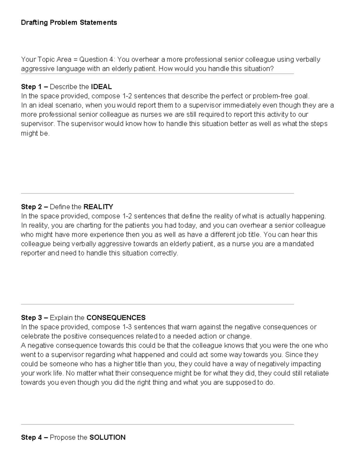 Drafting Problem Statements worksheet-1 - Drafting Problem Statements ...