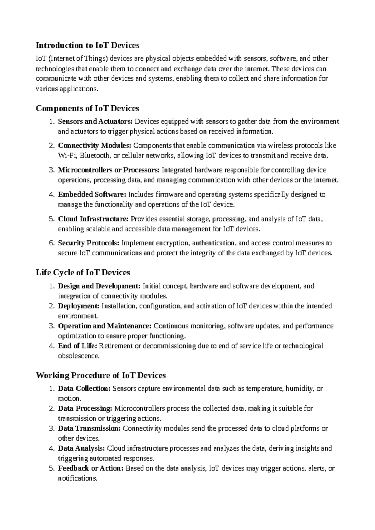 Iot IAT-2 - This document contains few answers for ESIOT - Introduction to IoT Devices IoT ...