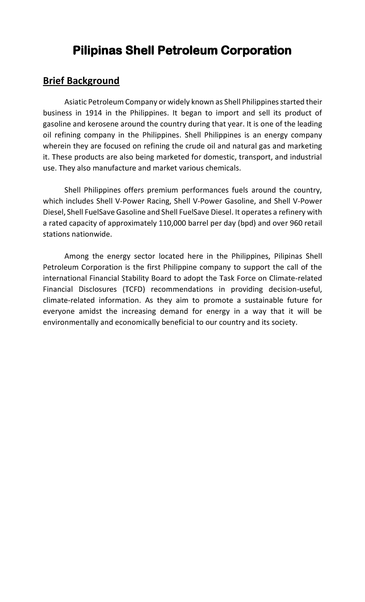 Shell - Organizational Structure - Pilipinas Shell Petroleum ...