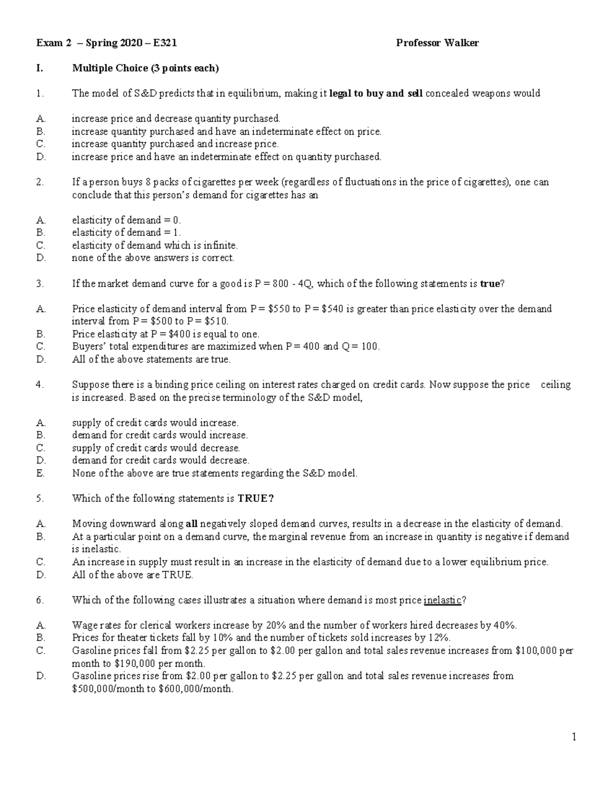 Sample Exam Paper Exam 2 Spring 2020 E321 Professor Walker I sample-exam-paper-exam-2-spring-2020-e321-professor-walker-i