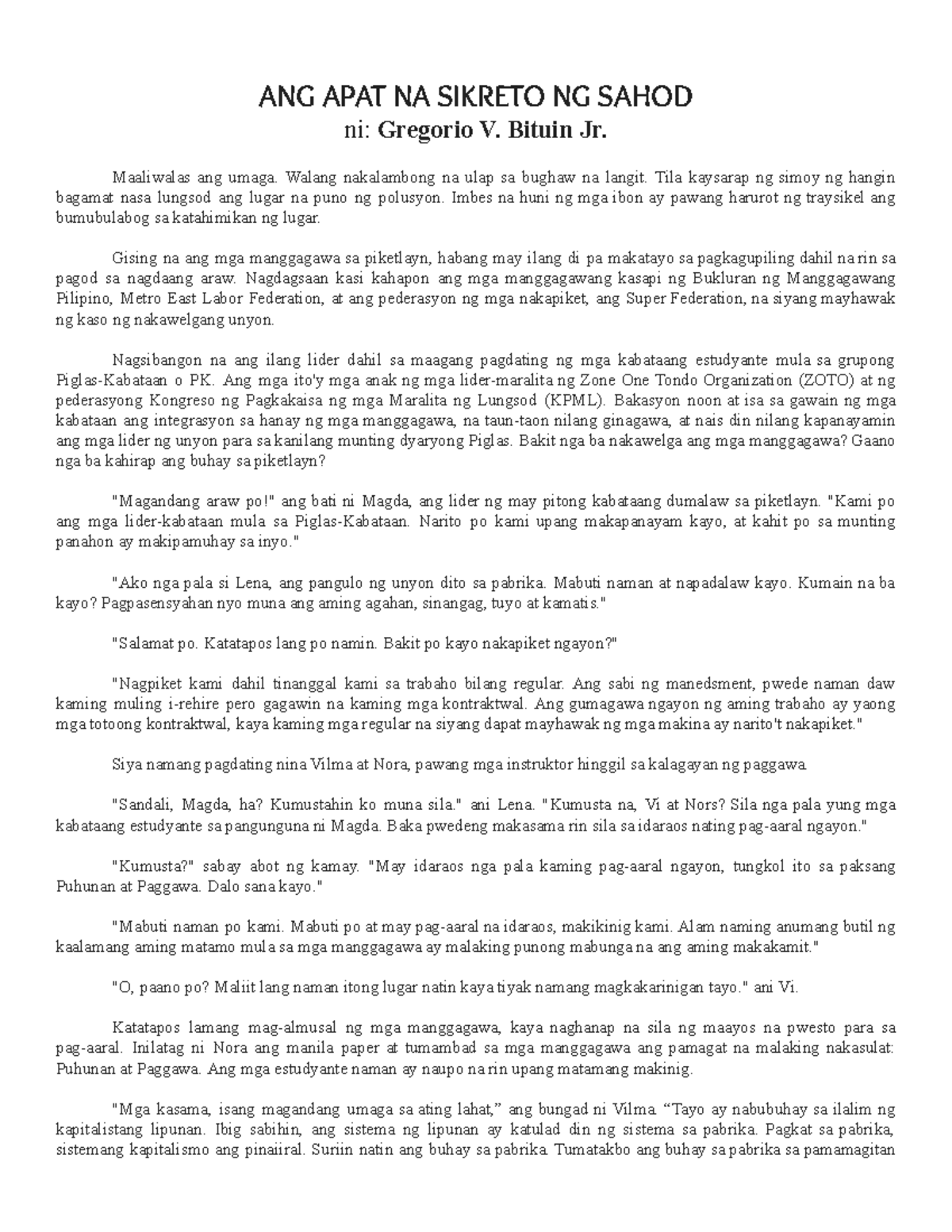 Template Ang Apat na Sikreto ng Sahod - ANG APAT NA SIKRETO NG SAHOD ni ...