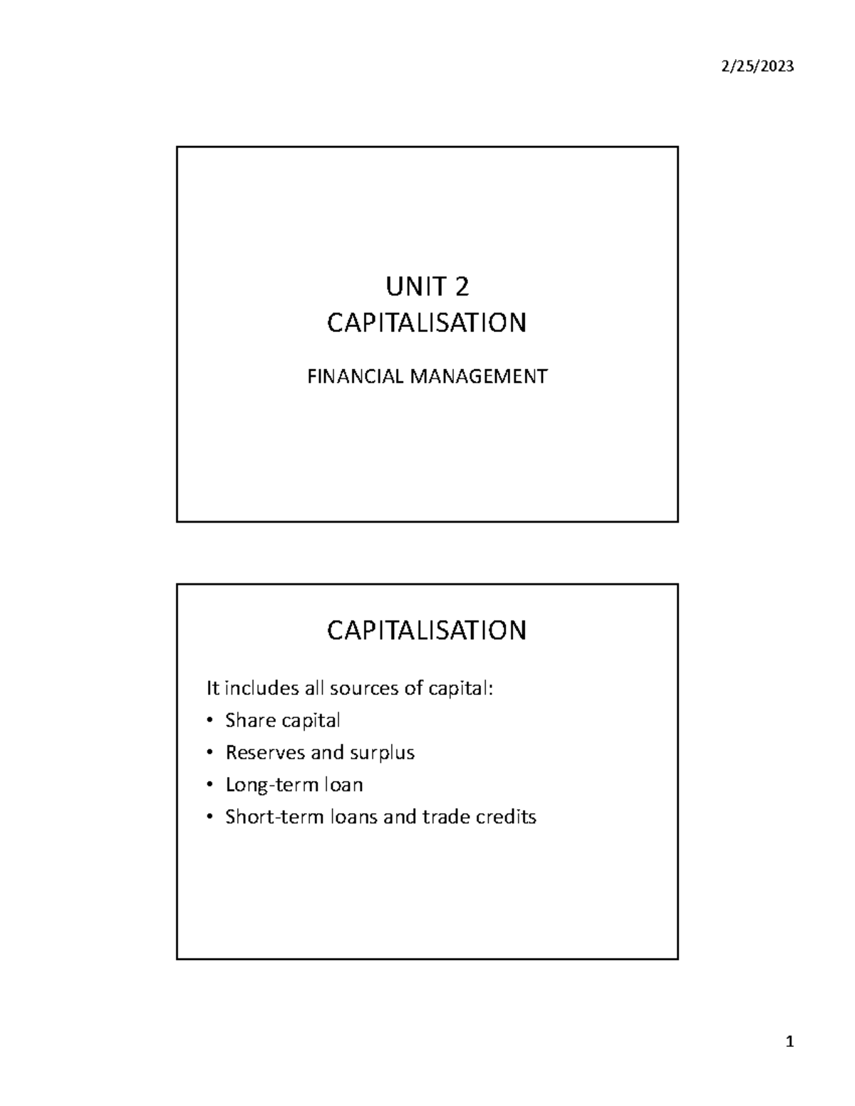 Unit 2 Capitalisation - Helpful - UNIT 2 CAPITALISATION FINANCIAL ...