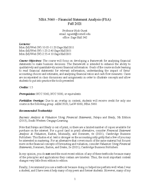 Write-up 4 - Write-up 4 Financial Statement Analysis (NBA 5060) - CL ...