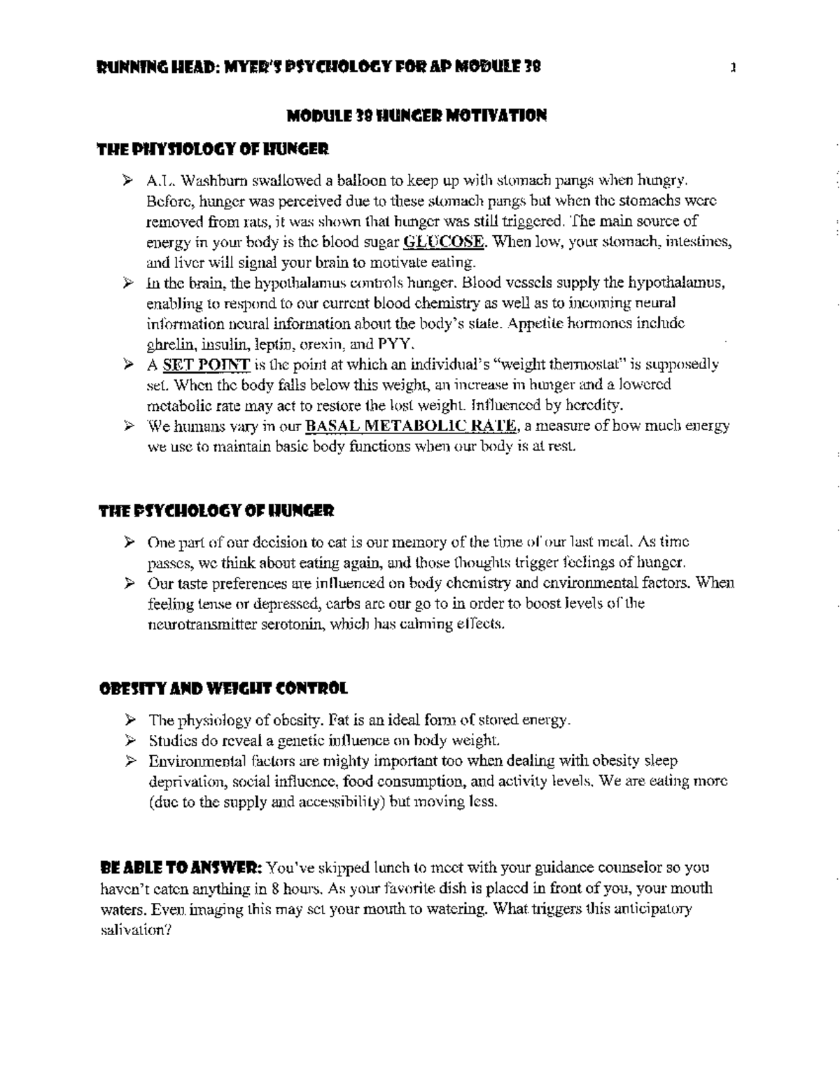 Module 38 - CHEAT SHEET - PSY 150 - Studocu