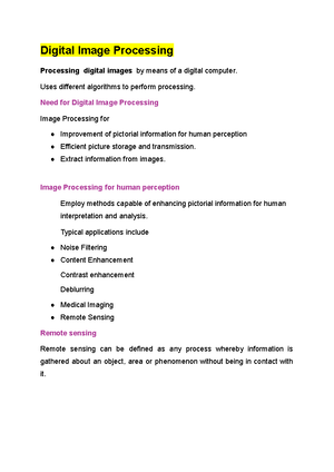 Enhancement,Restoration,Representation of Image in detail ...