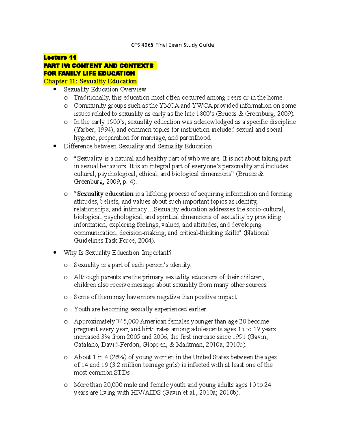 CFS 4065 Final Exam Study Guide - CFS 4065 Final Exam Study Guide ...