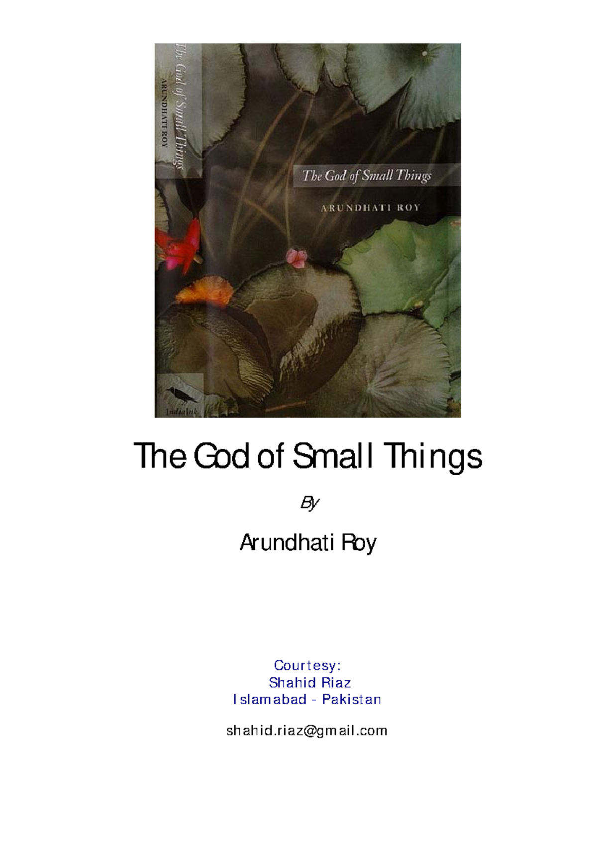Mp074 the-god-of-small-things-by-arundhati-roy - The God of Small ...