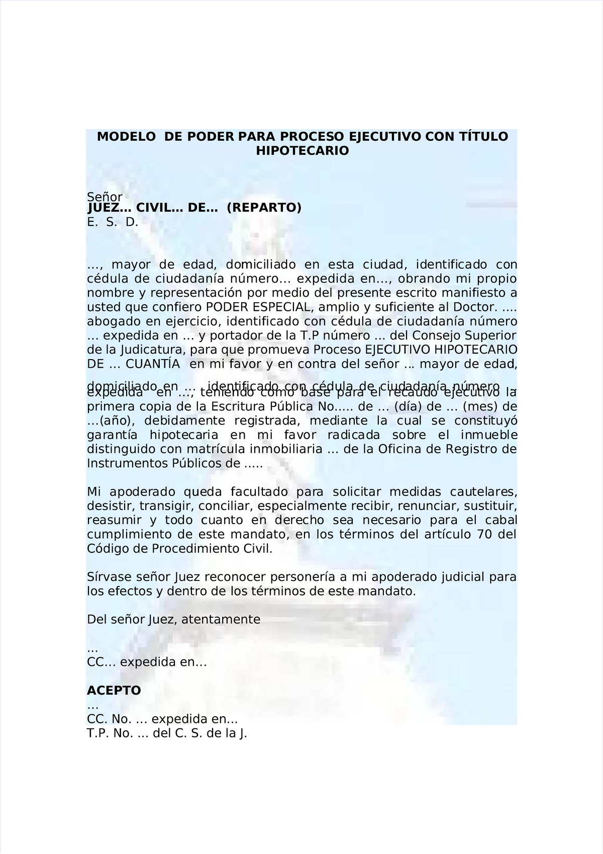 Pdf-modelo-para-proceso-ejecutivo-con-titulo-hipotecario compress - MODELOMODELO DE PODERDE ...