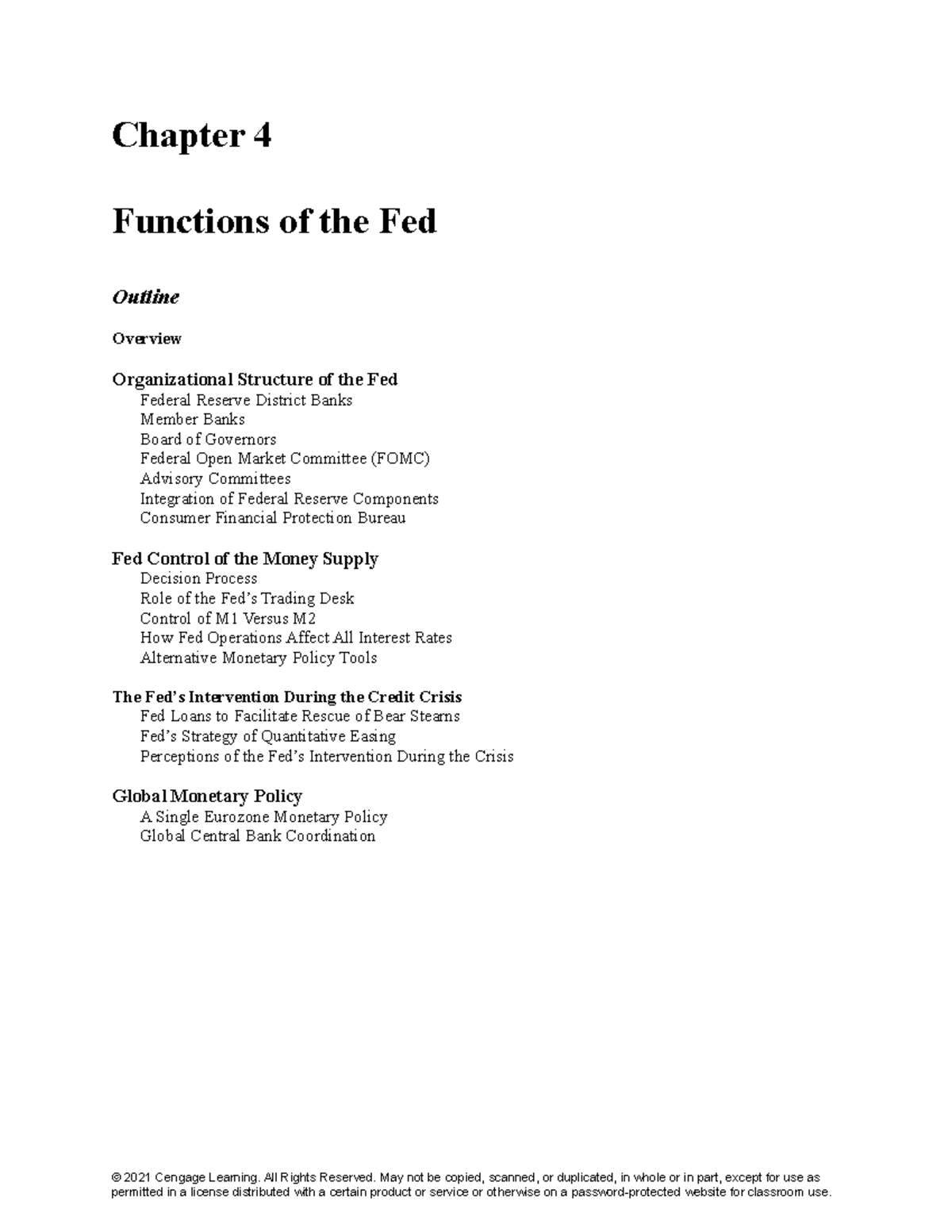 Madura 13e IM Ch04 - outline - Chapter 4 Functions of the Fed Outline ...