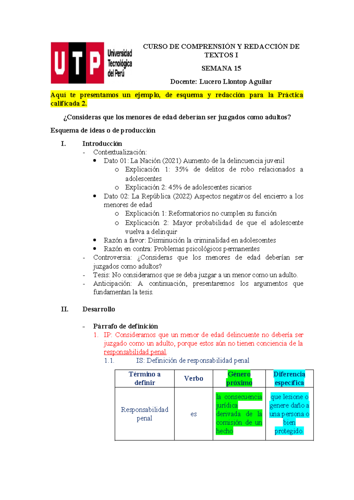 Semana 15 PC2. Esquema Redacción CON Definción Y Casualidad ejemplo 4 ...