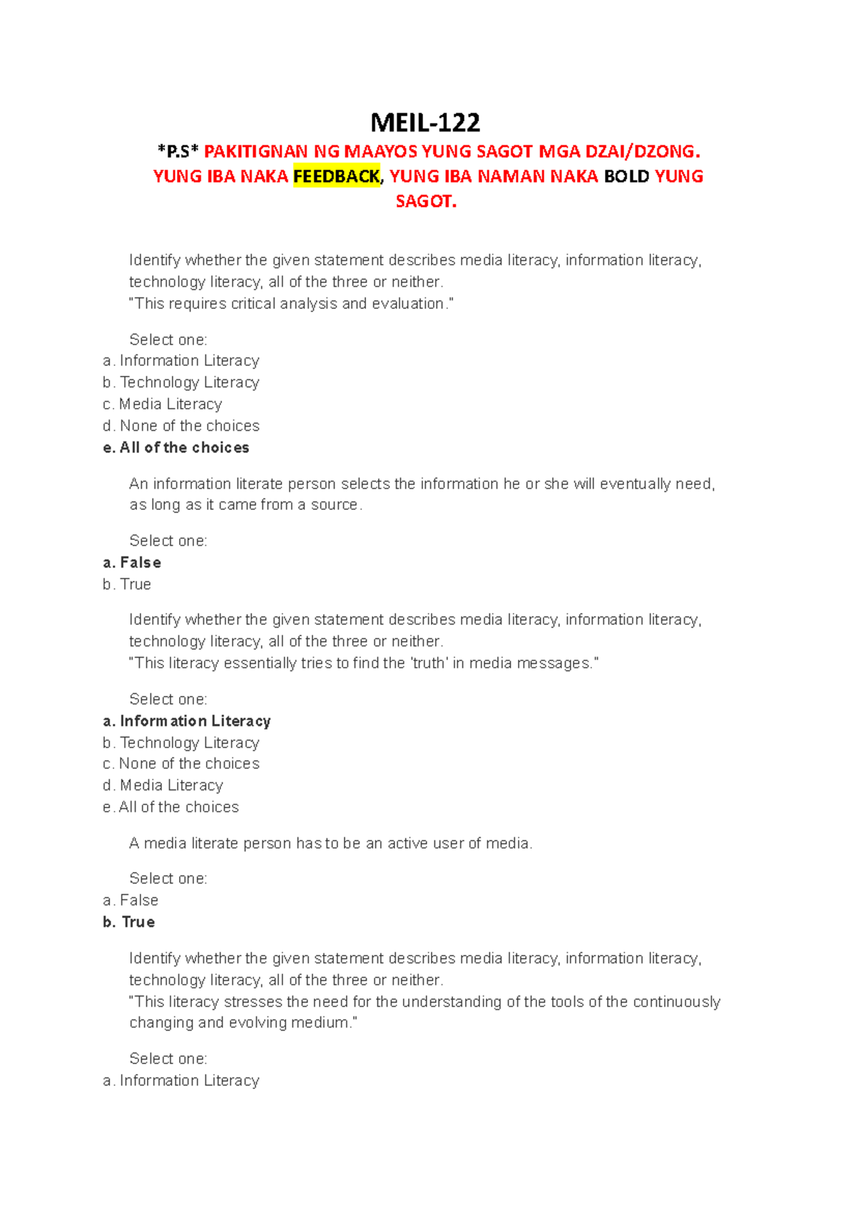 MEIL 122 P S Pakitignan NG Maayos YUNG S - Media and Information ...